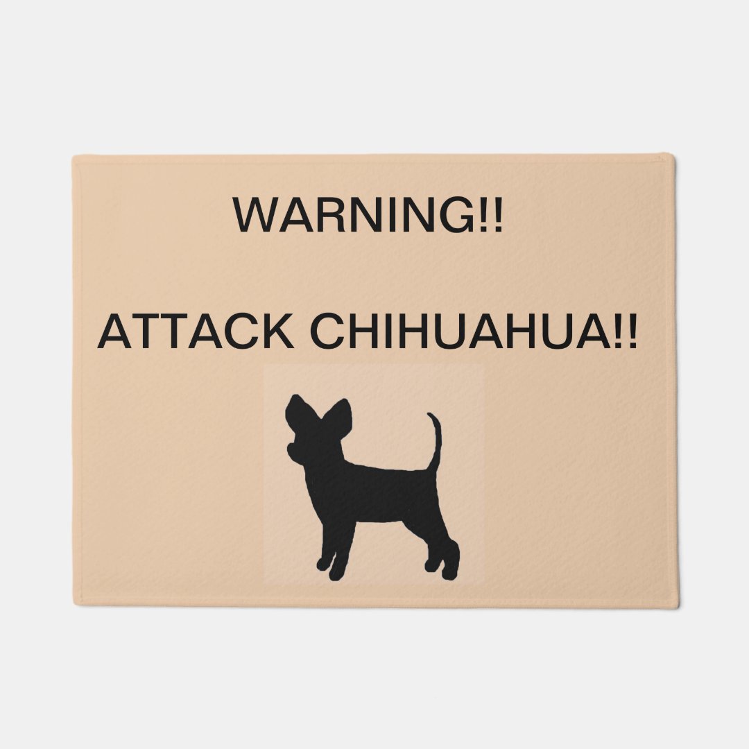 Attack Chihuahua Front Door Mat | Zazzle