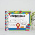 Attendance Award Certificate Customizable 8.5x11 | Zazzle