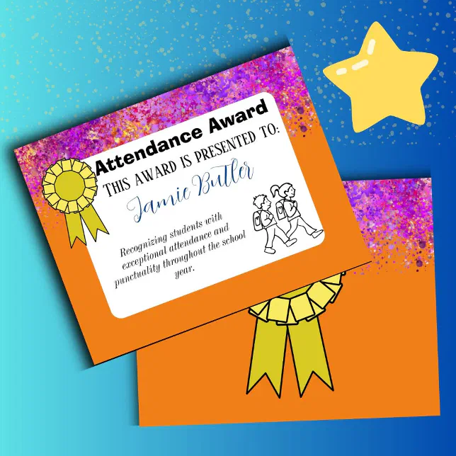 Attendance awards high school certificate | Zazzle