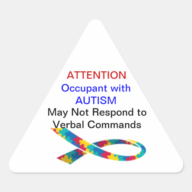 attention! Occupant has Autism Stickers | Zazzle
