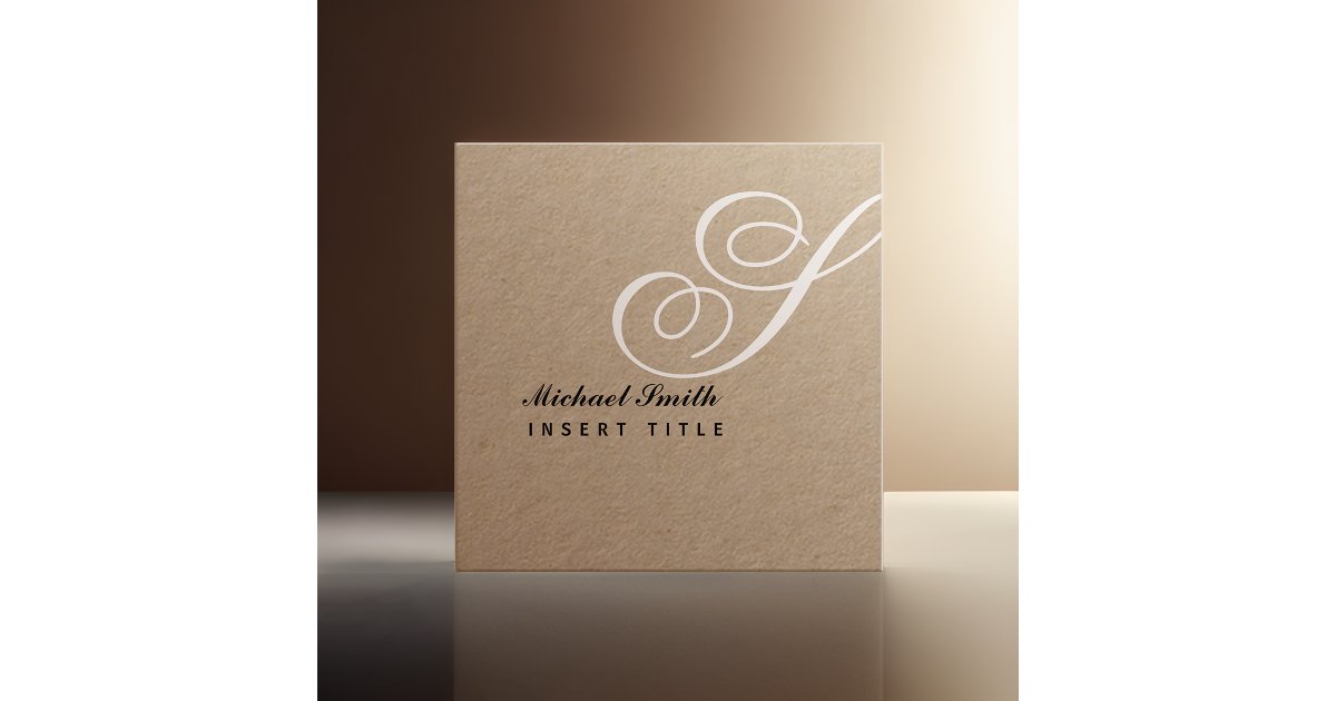 Attic Elegant Personalized Monogram Professional Square Business Card ...