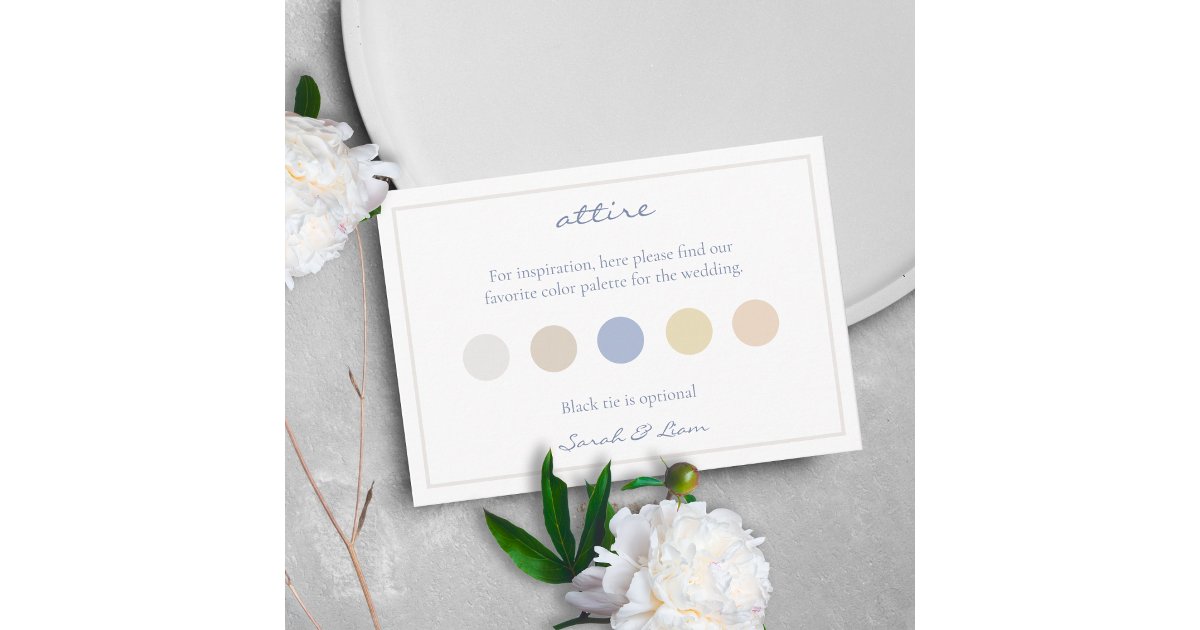 Attire Dress Code Pastels Wedding RSVP Enclosure Card | Zazzle