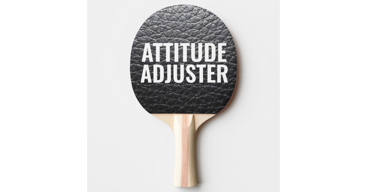 ATTITUDE ADJUSTER FAUX LEATHER PING PONG PADDLE | Zazzle