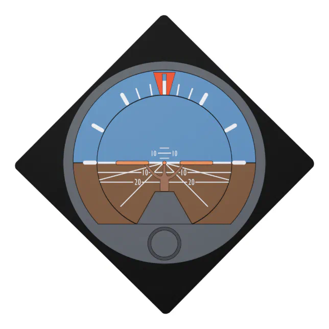 Attitude Indicator Aircraft Flight Instrument Graduation Cap Topper ...