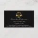 Attorney at Law Black Gold Scale Lawyer Custom Log Business Card | Zazzle