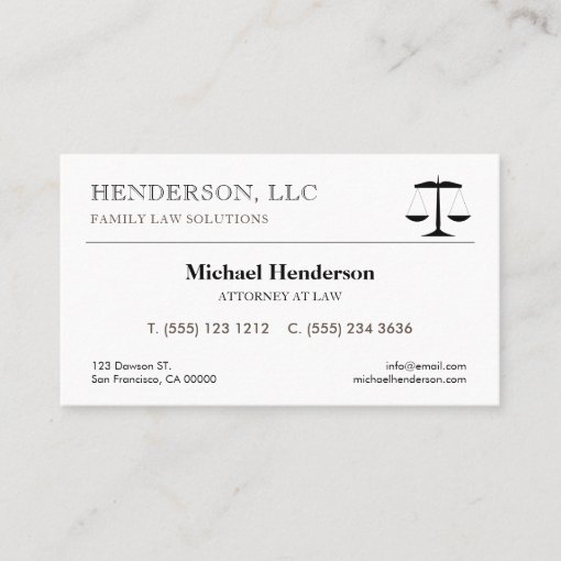 Attorney at Law Black Scale Business Card | Zazzle
