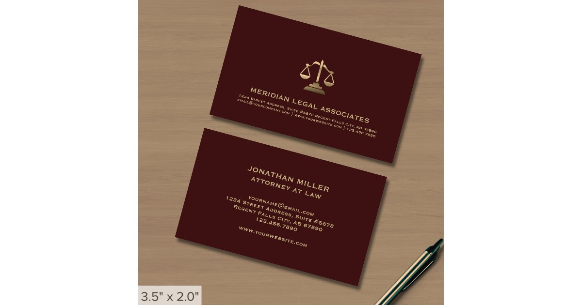 Attorney at Law Business Cards | Zazzle
