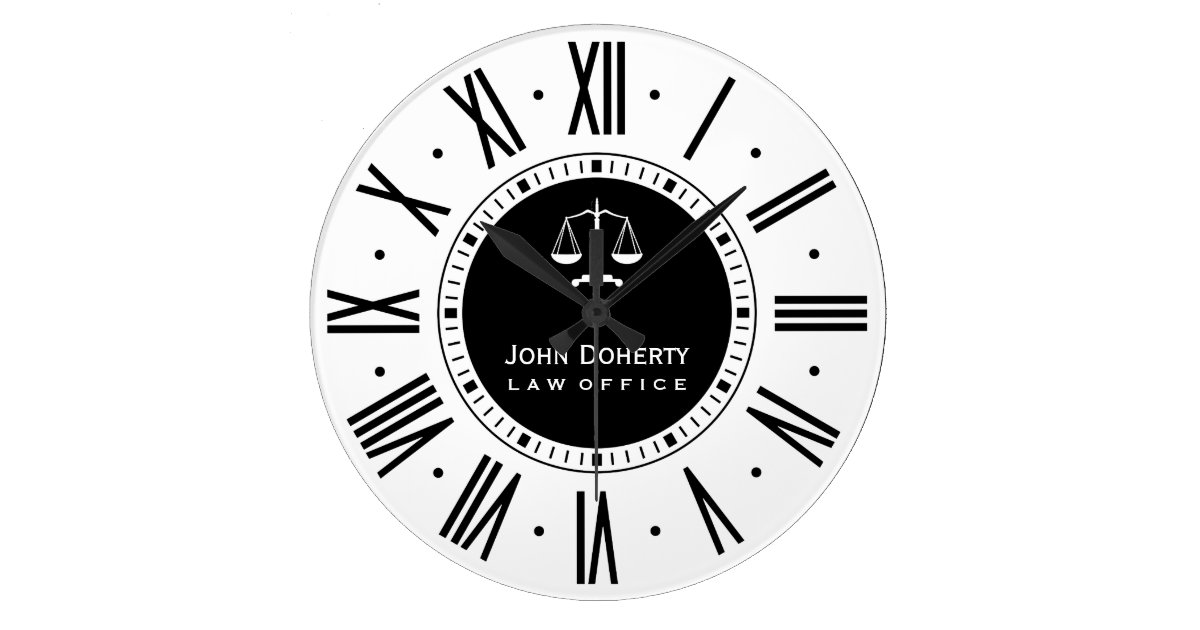 Attorney At Law | Classic Black & White Large Clock | Zazzle.com