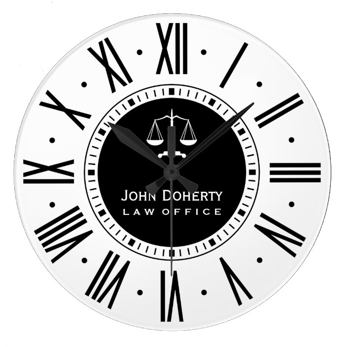 Attorney At Law | Classic Black & White Large Clock | Zazzle.com