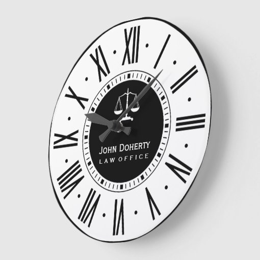 Attorney At Law | Classic Black & White Large Clock | Zazzle