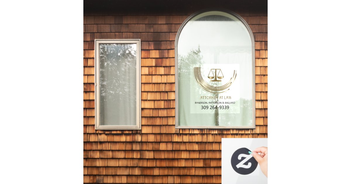 Attorney at Law Company Advertising Window Cling | Zazzle