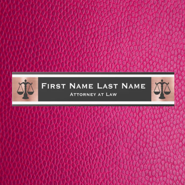 Attorney at Law Door Signs Lawyer Rose Gold | Zazzle