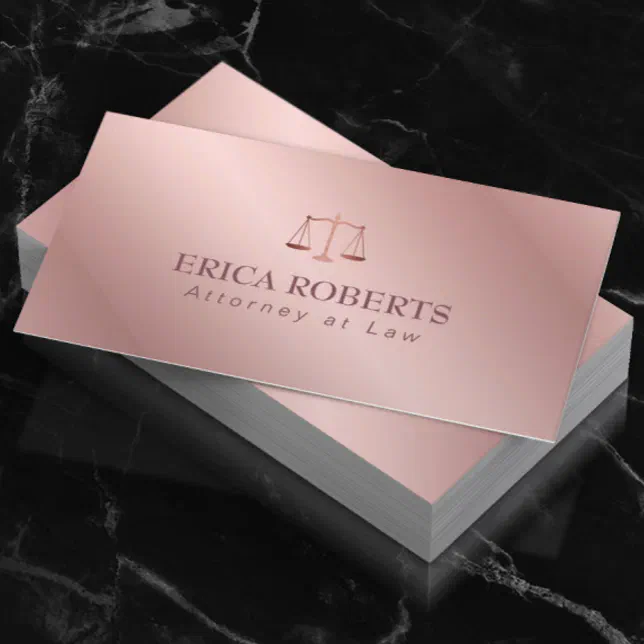 Attorney at Law Elegant Foil Rose Gold Lawyer Business Card | Zazzle