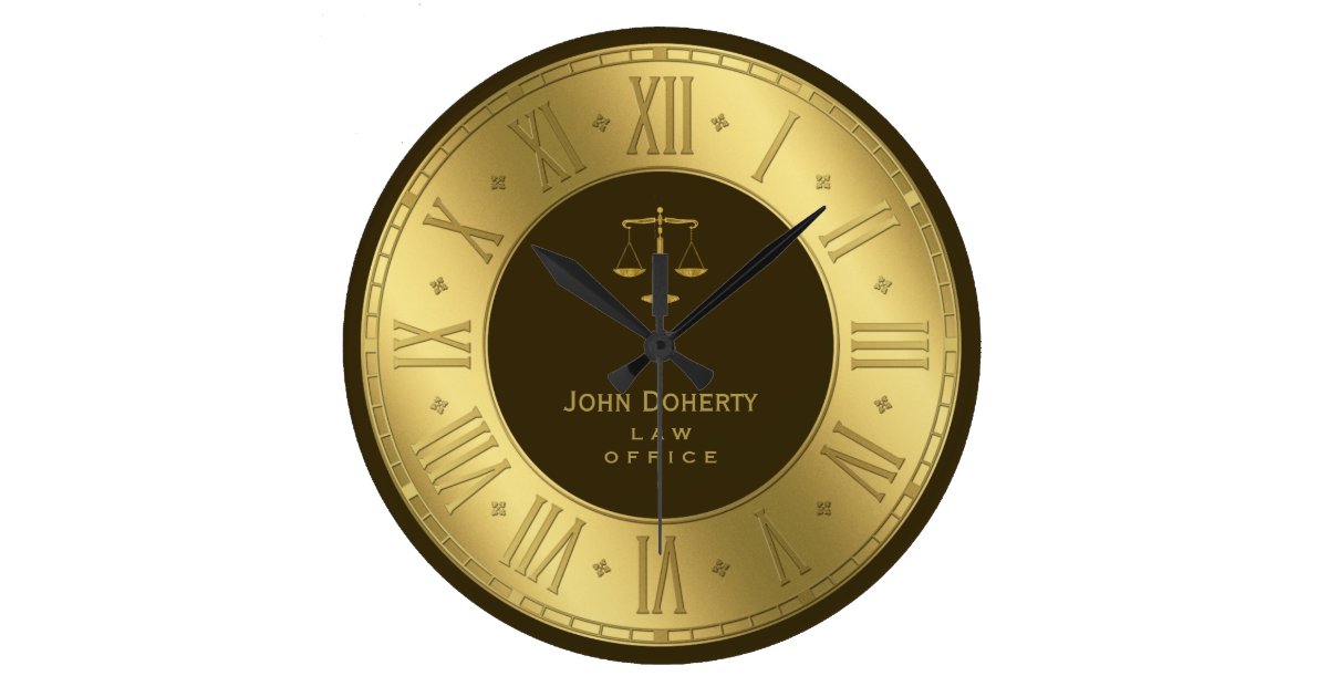 ATTORNEY AT LAW | Elegant Golden Classy Gift Large Clock | Zazzle.com