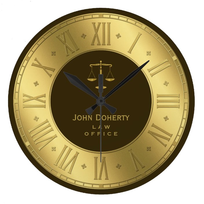 ATTORNEY AT LAW | Elegant Golden Classy Gift Large Clock | Zazzle.com