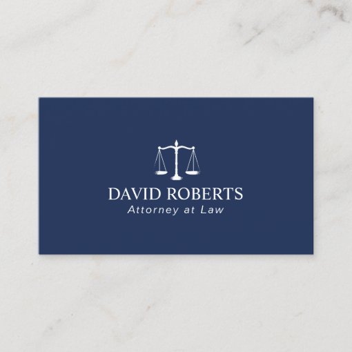 Attorney at Law Elegant Navy Blue Lawyer Business Card | Zazzle