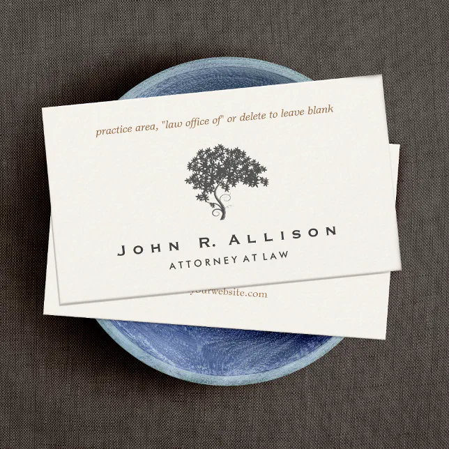 Attorney at Law Ivory Elegant Tree Business Card | Zazzle