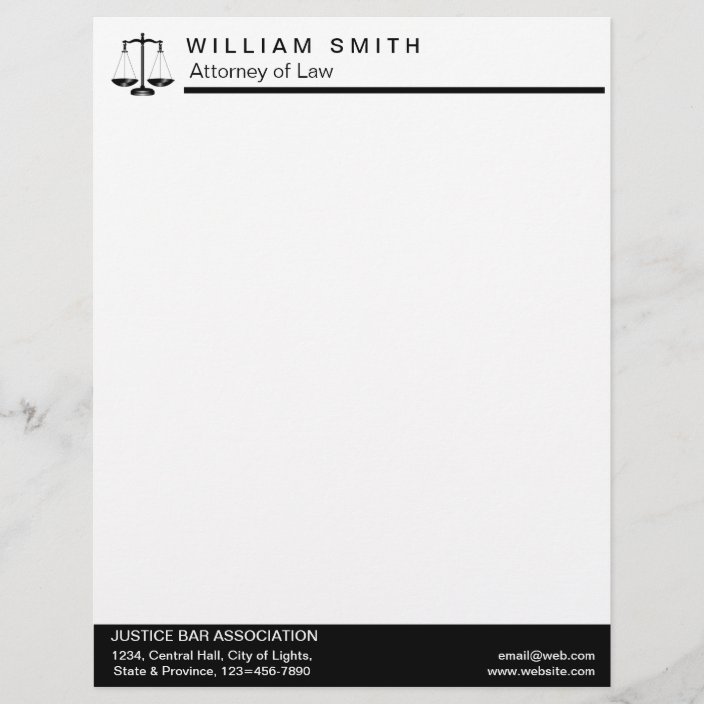 Attorney At Law Lawyer Justice Professional Letterhead | Zazzle.com