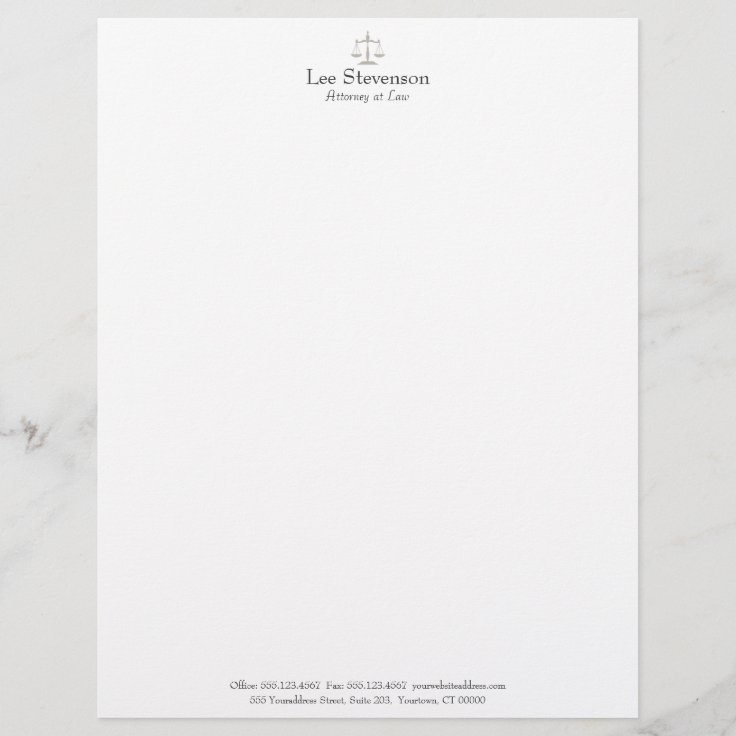 Attorney at Law Letterhead | Zazzle