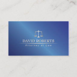 Attorney at Law Metal Blue Lawyer Business Card | Zazzle