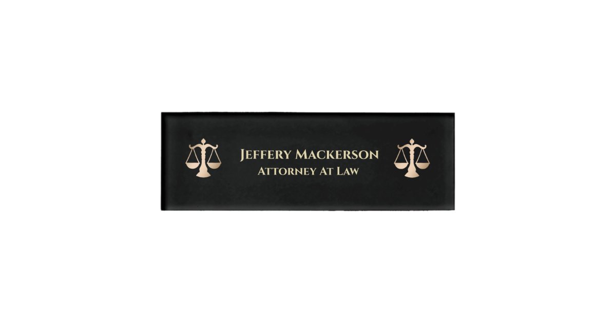 Attorney At Law Modern Professional Name Tag | Zazzle