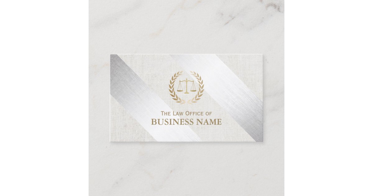 Attorney at Law Modern Silver & Gold Lawyer Business Card | Zazzle
