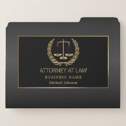 Attorney at Law Office - Black and Gold File Folder | Zazzle