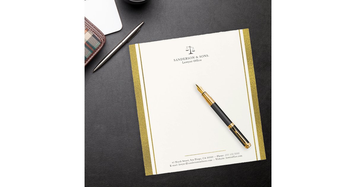 Attorney at law office elegant professional notepad | Zazzle