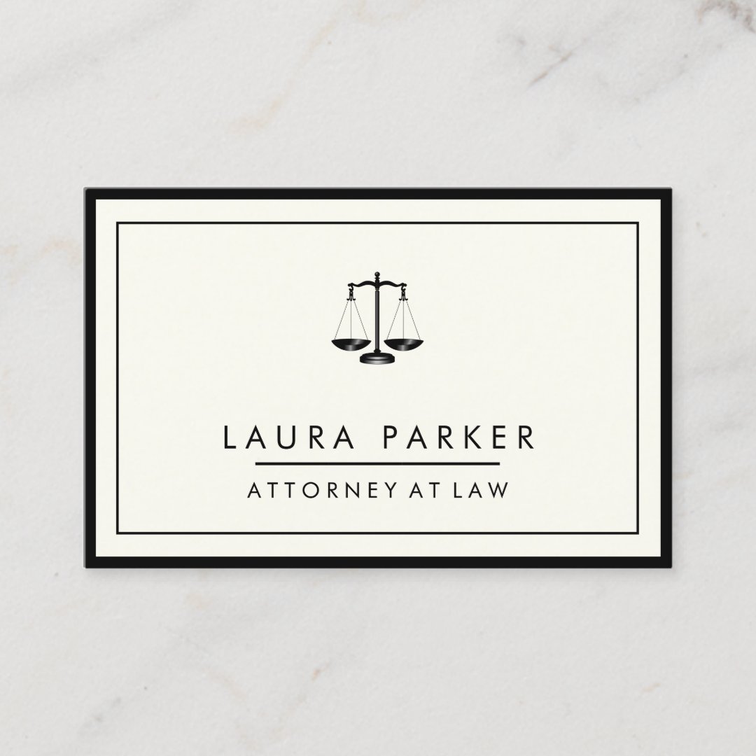 Attorney At Law Plain Simple Professional Elegant Business Card | Zazzle