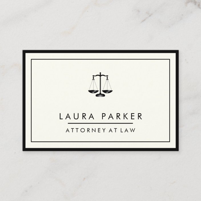 Attorney At Law Plain Simple Professional Elegant Business Card ...