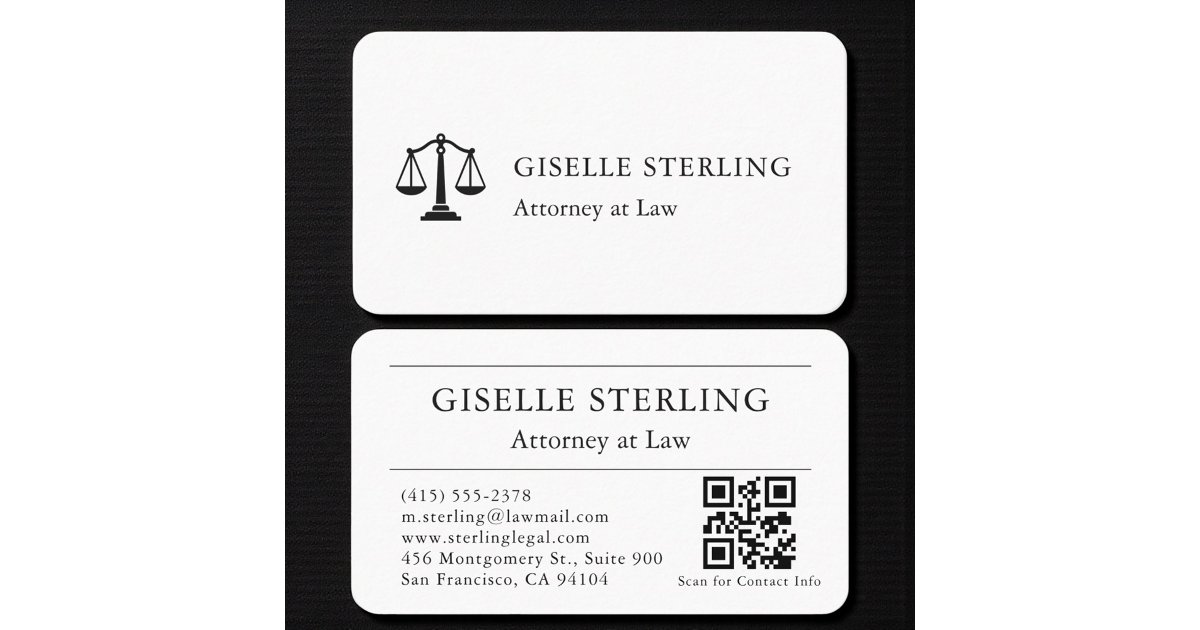 Attorney at Law QR Code Business Card | Zazzle