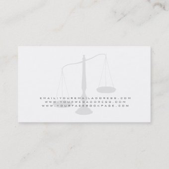 Attorney At Law Scale Watermark Business Card | Zazzle