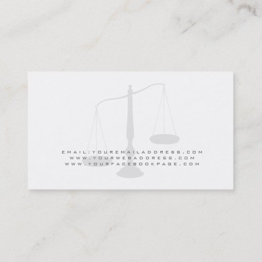 Attorney At Law Scale Watermark Business Card | Zazzle