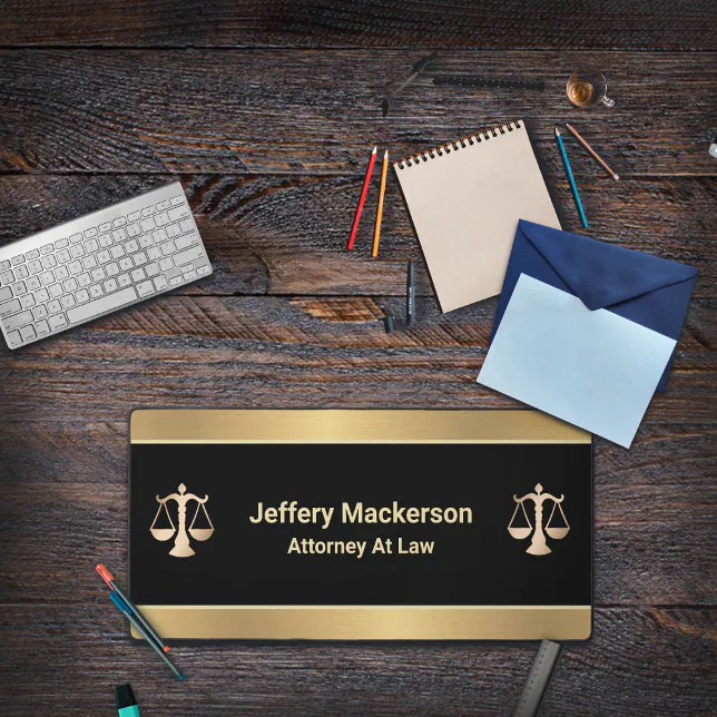 Attorney At Law Scales of Justice Lawyer Judge Desk Mat | Zazzle