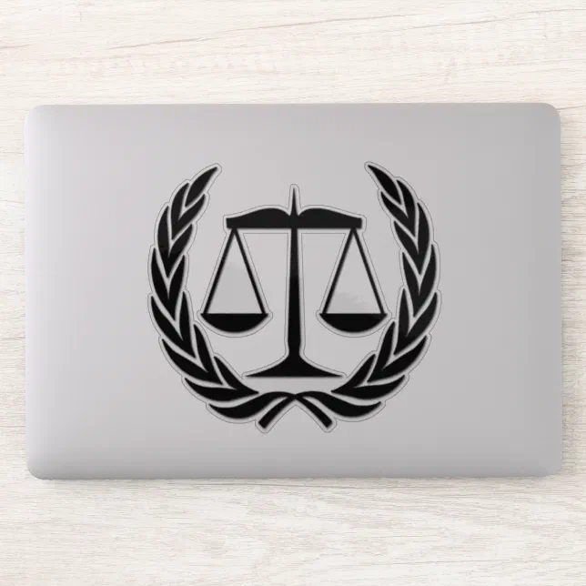Attorney at Law Scales of Justice Sticker | Zazzle