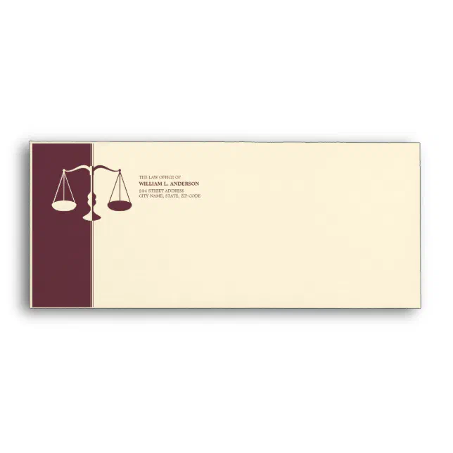 Attorney / Lawyer / Law Firm - Burgundy envelope | Zazzle