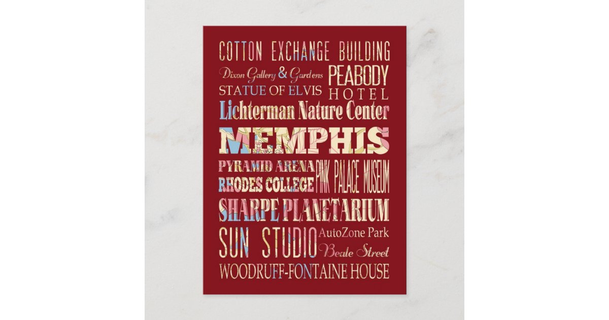 Attractions & Famous Places of Memphis, Tennessee. Postcard | Zazzle