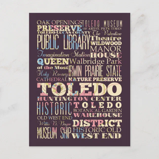 Attractions & Famous Places of Toledo, Ohio. Postcard | Zazzle