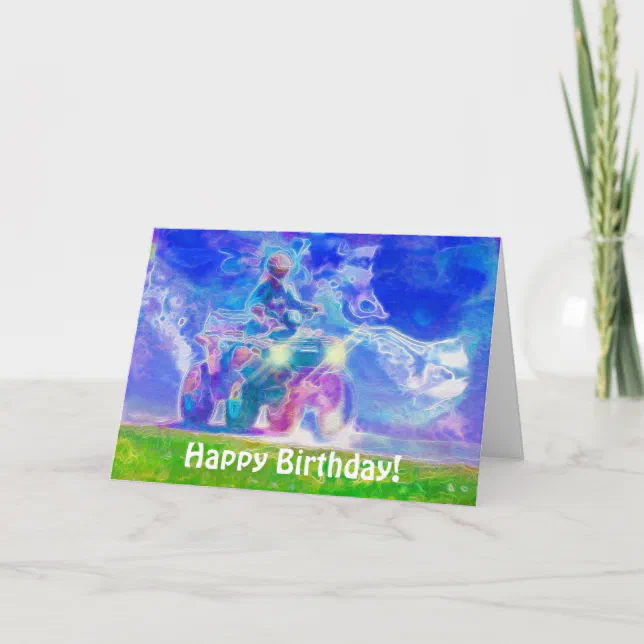 ATV All Terrain Vehicle Fun Birthday Card | Zazzle