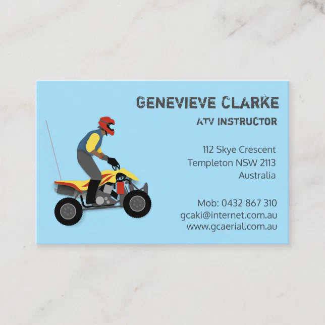 ATV BUSINESS CARD | Zazzle
