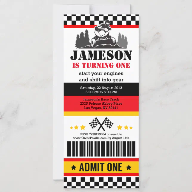 ATV Dirt Quad BikeTicket Pass Birthday Party Invitation | Zazzle