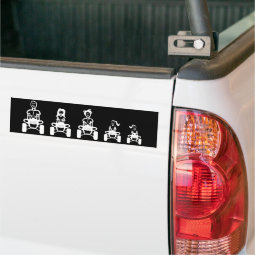 ATV Family Stick Figure Bumper Sticker | Zazzle