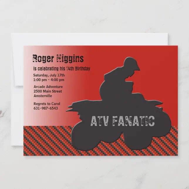ATV Fan Invitation | Zazzle
