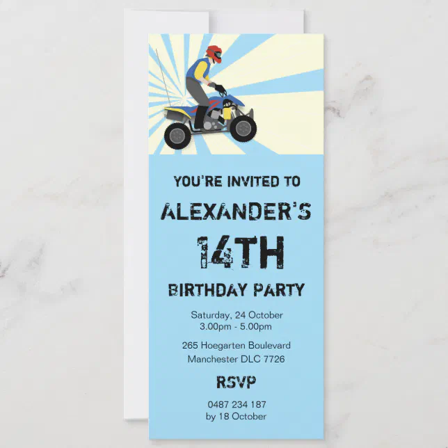 ATV INVITATION | Zazzle