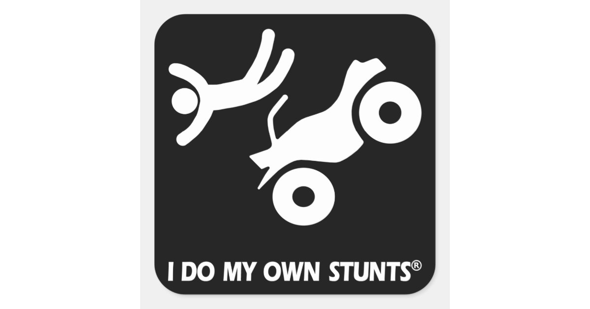 ATV My Own Stunts Square Sticker | Zazzle