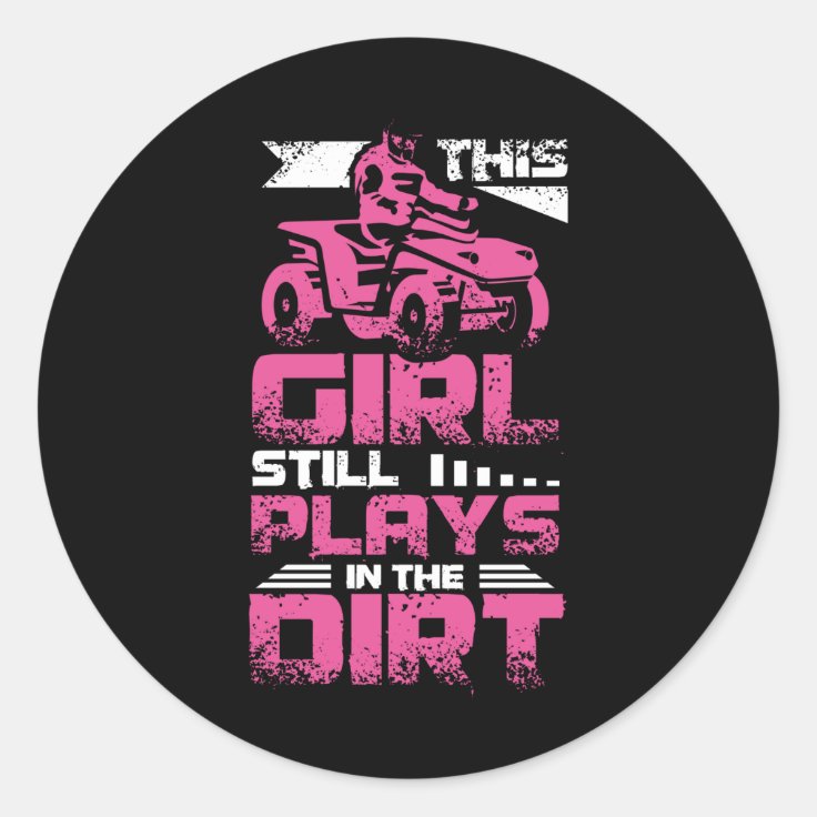 ATV Quad Girl Classic Round Sticker | Zazzle