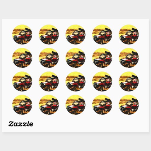 ATV Rider - All Terrain Extreme Motorsports Classic Round Sticker | Zazzle