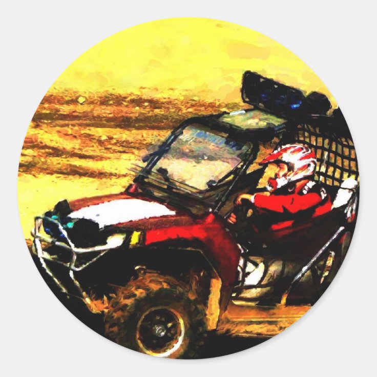 ATV Rider - All Terrain Extreme Motorsports Classic Round Sticker | Zazzle