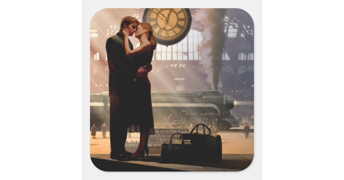 Au Revoir Square Sticker | Zazzle