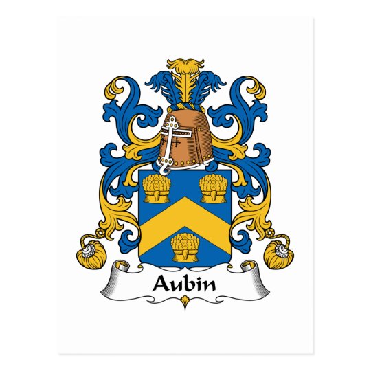 Aubin Family Crest Postcard | Zazzle.com